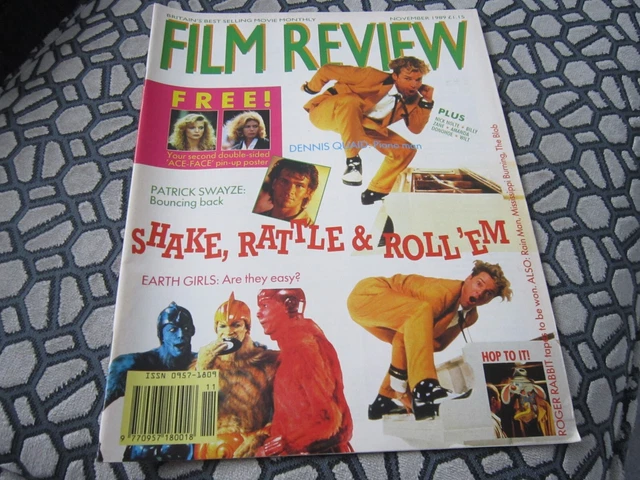 FILM REVIEW MAGAZINE,NOV 1989 ,Dennis Quaid,shake rattle an roll,cover ...