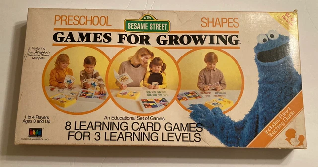 VINTAGE 1986 SESAME Street Games For Growing Preschool Shapes ...