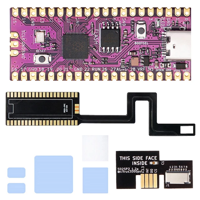 FOR RASPBERRY PI Pico Picoboot FPC Flex with SD2SP2 Adapter GC2SD Card ...