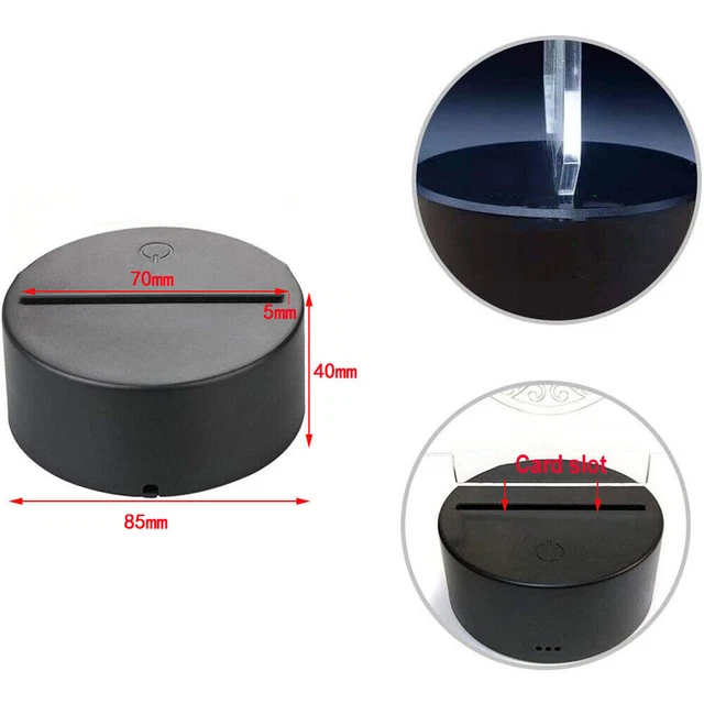 1/5/10/50 SET 3D Lamp Night Light Base For Acrylic Plate Holder USB LED ...