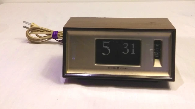 VINTAGE MCM GENERAL ELECTRIC SPLIT FLIP ALARM CLOCK -Model 8116K ...