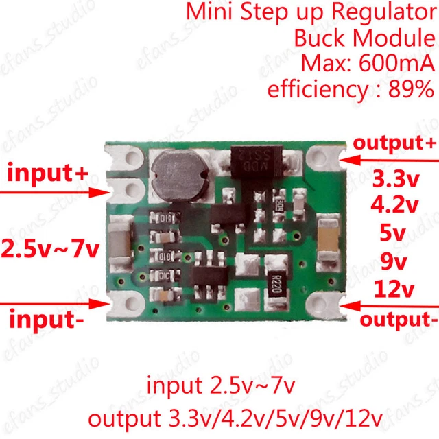 DC-DC BOOST STEP Up Voltage Converter 3.3V 5V 9V 12V Mini Power Supply ...