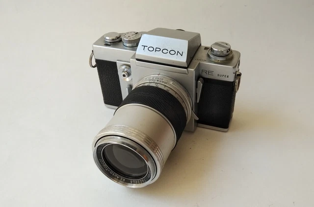 TOPCON RE SUPER SLR camera with RE Auto-Topcor 13.5cm 1:3.5 automatic ...