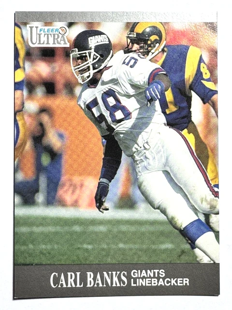 CARTE DE FOOTBALL CARL BANKS New York Giants, Browns, Redskins 1991 ...