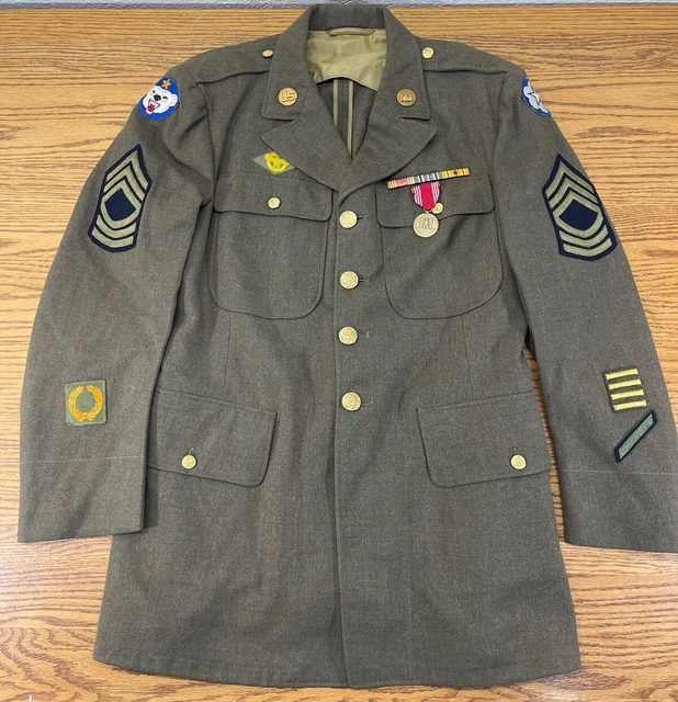 WW2 MASTER SERGEANT Officers Coat Jacket Army Uniform 42S 1942 Jaxton ...