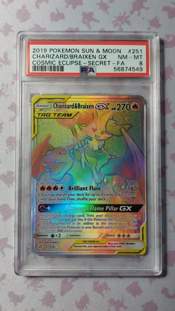 2019 POKÉMON CHARIZARD Braixen Gx Rainbow Rare PSA 8 $90.00 - PicClick CA