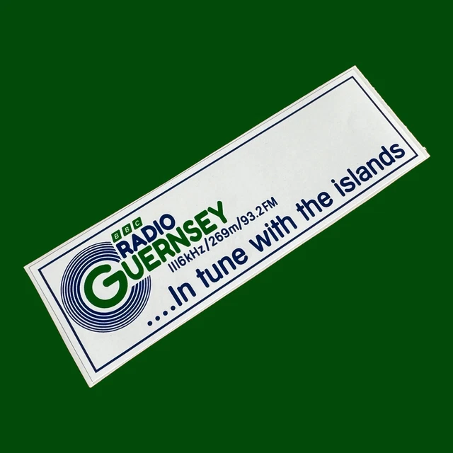 VINTAGE BBC RADIO Guernsey Station Window Sticker 60s 70s 80s Classic ...