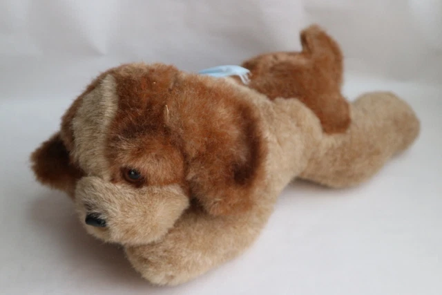 STEIFF PLÜSCH HUND Floppy Cockie,liegend ca 35 cm Kuscheltier mit Knopf ...