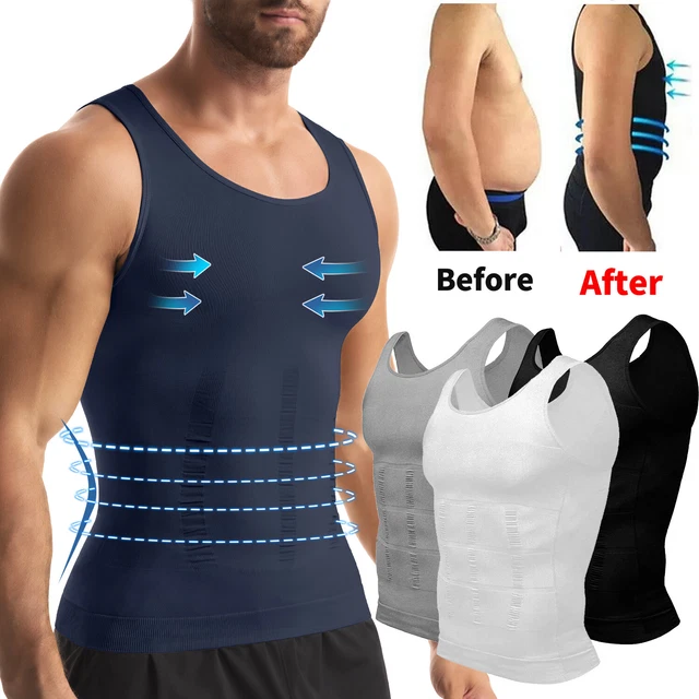 UK MEN SLIMMING Body Shaper Belly Tummy Control Compression Top ...