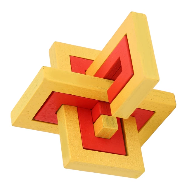 WOODEN PUZZLE LOCK Toy Elderly Adult Unlock Interlock Puzzle Toy Game ...