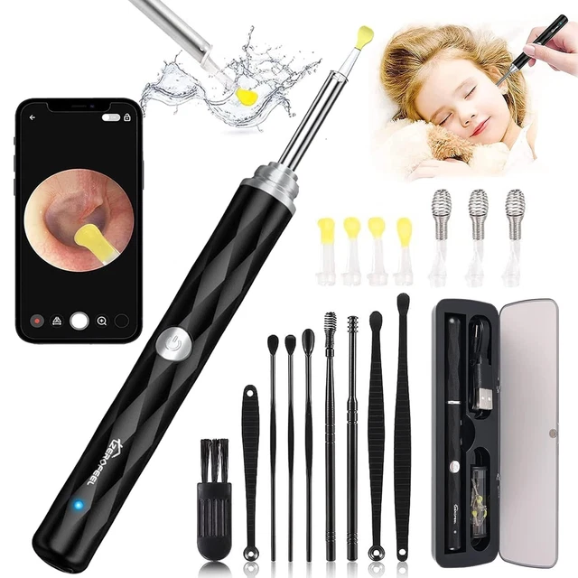 EAR WAX REMOVAL Tool, Ear Cleaner with 1296P Camera, 6 LED Lights and ...