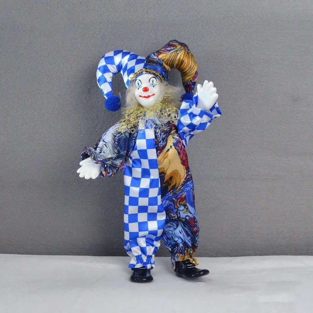 POUPÉE CLOWN, 24 cm de hauteur, modèle de clown en porcelaine délicate ...