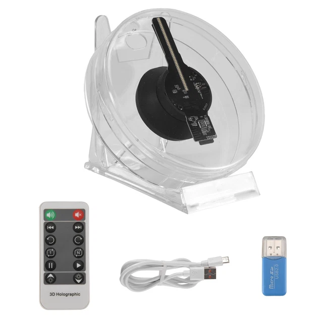 3D FAN HOLOGRAM Projector Desktop LED Sign Holographic Lamp Player ...