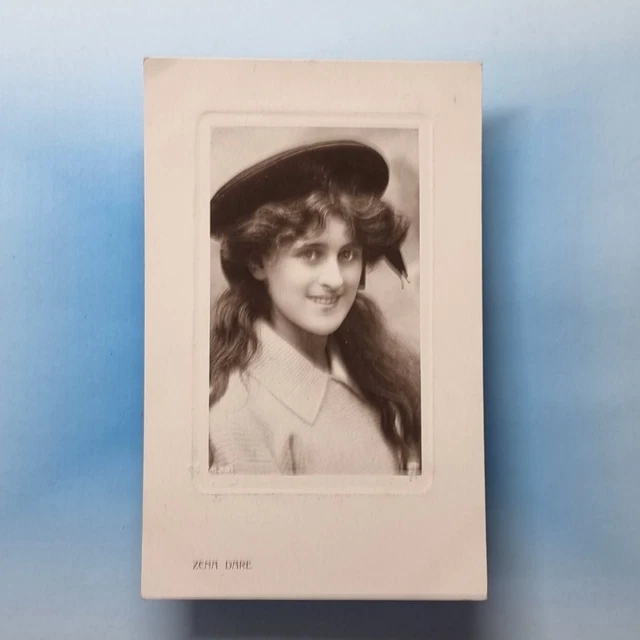 EDWARDIAN ACTRESS POSTCARD 1907 Real Photo Zena Dare Hair Flowing Hair £7.95 - PicClick UK