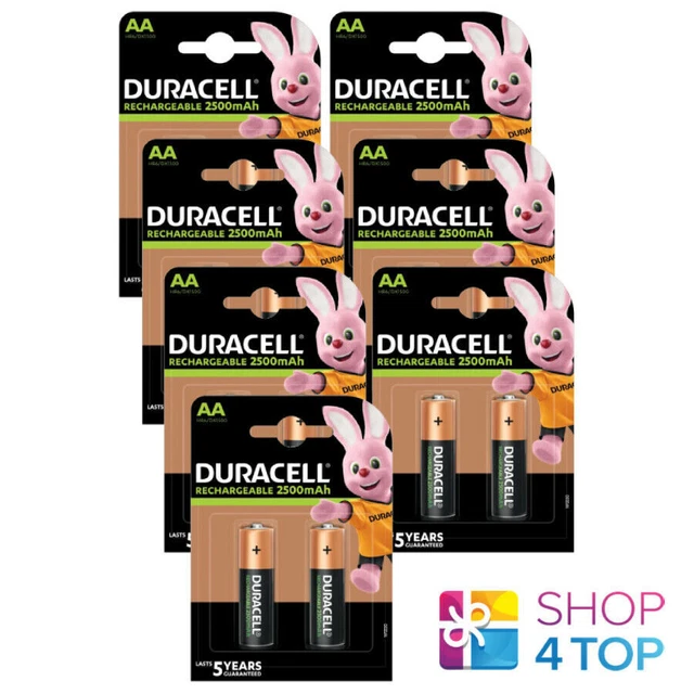 14 DURACELL AA Rechargeable 2500mAh Batteries 1.2V HR6 Nimh 2BL Aa ...