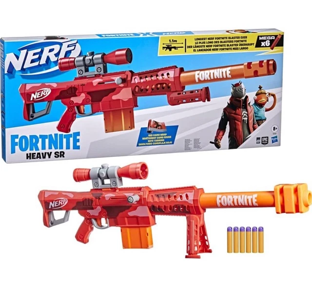 NERF GUN FORTNITE Heavy SR Blaster, Longest Nerf Blaster Ever Removable ...
