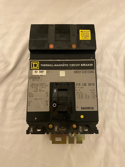 SQUARE-D I-LINE MCCB 40 AMP TRIPLE POLE 3 PHASE SFA3040 Thermal ...