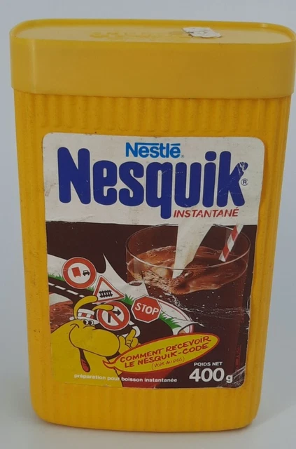 BOITE NESQUIK GROQUIK 1985 rare 400g (popy goldorak pif dorothée jouet ...
