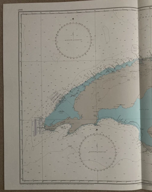 LARGE VINTAGE ADMIRALTY Map / Sea Chart West Indies Cuba Western ...