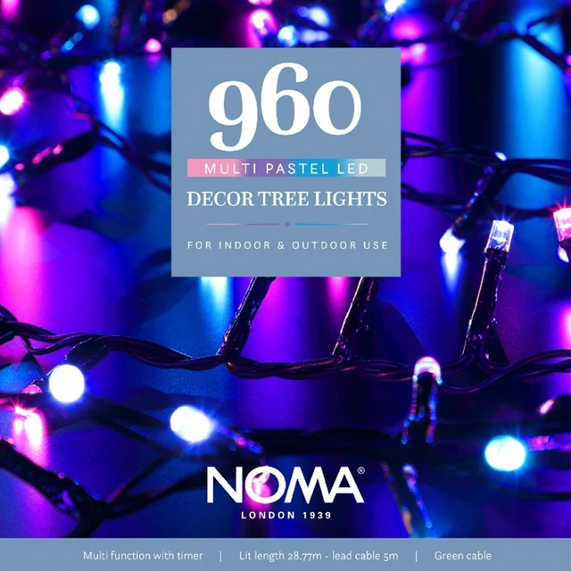 NOMA CHRISTMAS 960 LED Pastel Multi Function Plug In Outdoor Fairy String Lights £23.49 ...
