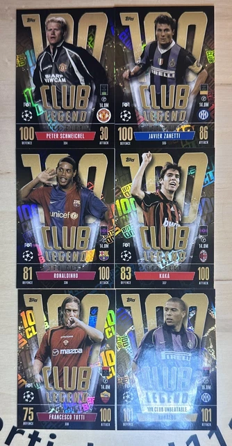 SET OF 6 100 Hundred Club Legends Match Attax Extra 2024 Cards 101 23/ ...