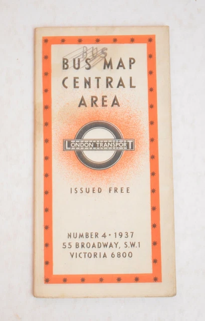 BUS COACH POCKET Map London Transport Central Area No.4 1937 £15.00 ...