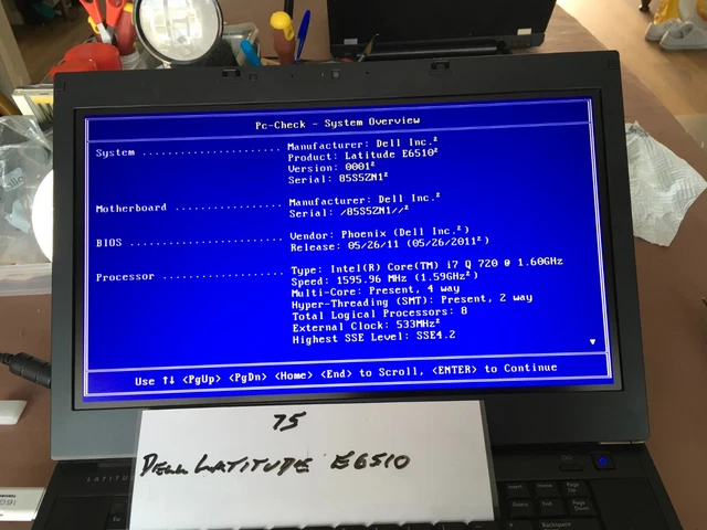 DELL LATITUDE E6510 Motherboard LA-5573p TEST RESULTS SHOWN WORKING (A* ...