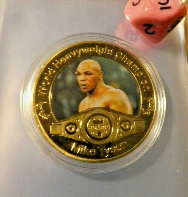 WORLD BOXING METAL Coin Card Bkg Carte Medal Piece Mike Tyson Gold ...