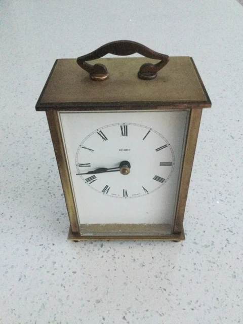 METAMEC CARRIAGE CLOCK Brass Transistor Battery 1970s £20.00 - PicClick UK