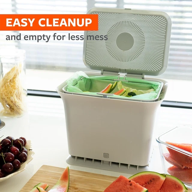 FOOD WASTE CADDY Bin 5.5 Litre Kitchen Compost Fresh Air Odor Free £21. ...