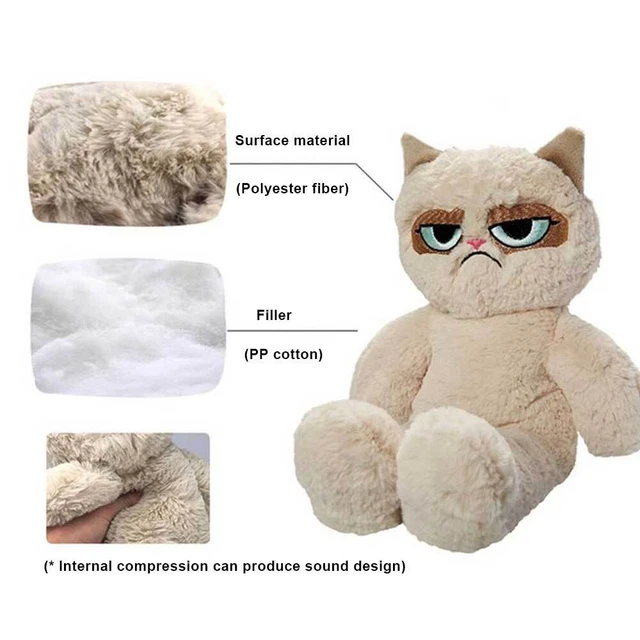INTERACTIVE PLUSH STINKY Face Cat Angry Dog Toy 37cm Chewing Toy ...