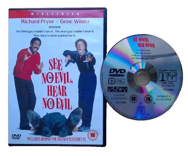 SEE NO EVIL, Hear No Evil DVD - Richard Pryor, Gene Wilder 1989 Comedy ...