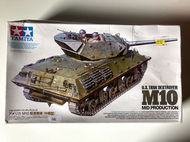 TAMIYA 1/35 SCALE US Tank Destroyer M10 Model Kit, started, loose parts ...