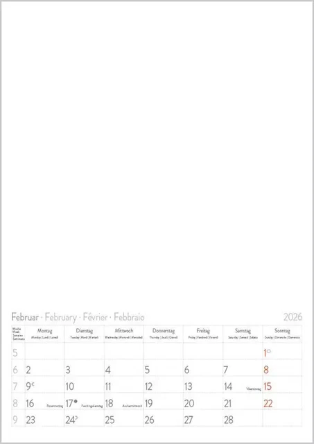 FOTO-MALEN-BASTELN A4 WEISS Notice 2026 | Verlag Korsch | Kalender | 14 ...