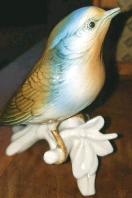 FIGURINE OISEAU EN porcelaine signée Karl Ens 11 Cm à Restaurer EUR 15 ...