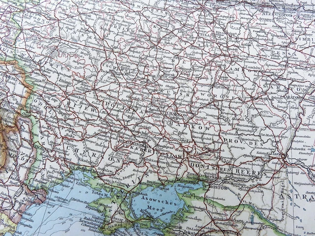 1906 ANTIQUE MAP of The Ukraine Ukrainian Territory Kiev Russia Moscow ...