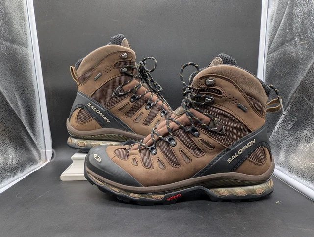 SALOMON QUEST 4D GTX Brown Hiking Backpacking Tactical Ortholite Boots ...