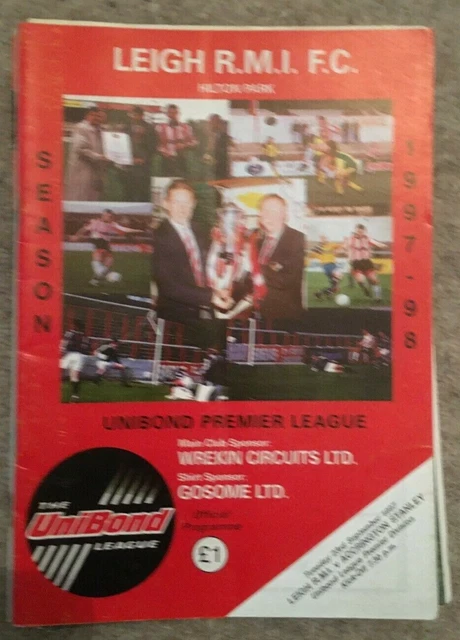 LEIGH R.M.I. V Accrington Stanley - Unibond League - 23/9/1997 £1.99 ...