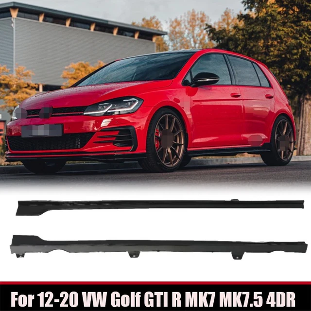 FOR 12-20 VW Golf GTI R MK7 MK7.5 4DR TCR Style Gloss Black Side Skirt ...