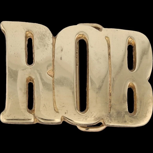 NEUF LAITON ROB Robert Nom Hippie Rétro 1970s NOS Vintage Boucle de ...
