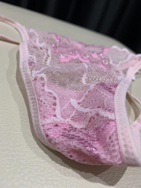 BRAS N THINGS Baby Pink G String Thong Panties Knickers Lace Glitter ...