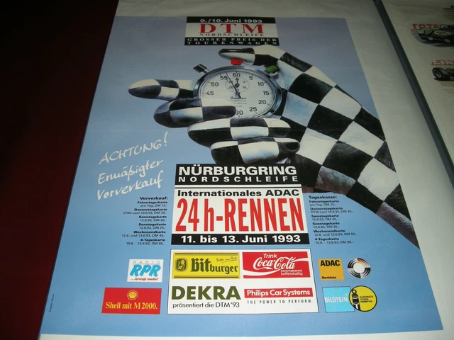 FERRARI ALFA ROMEO Rare Poster "Dtm 24°H Di Rennen New 1993 New, 59X42 ...