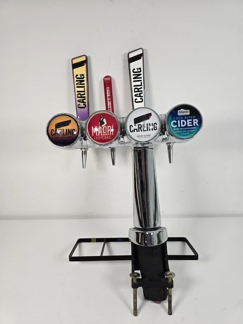 4 WAY BEER Pump/ Beer Font / Pub / Bar/ Mancave/ Madri Carling Cider ...