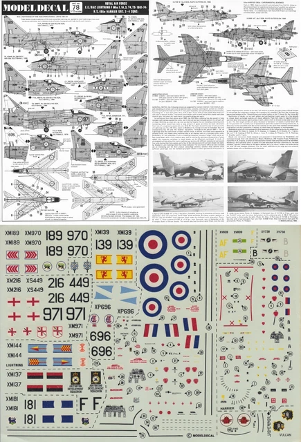 MODELDECAL 1/72 LIGHTNING F.1/T.4/5 Harrier TFF AFDS 60 MU 226 OCU/65 ...