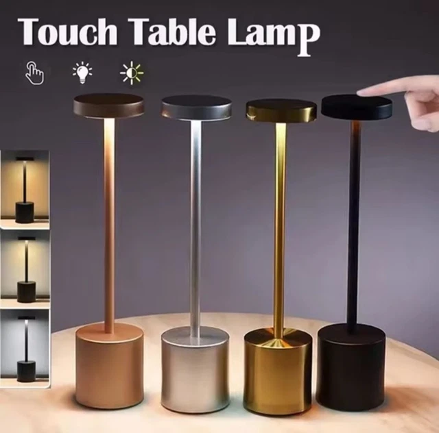 CLASSIC TABLE LAMP USB Rechargeable Night Light Stepless Dimming Touch ...