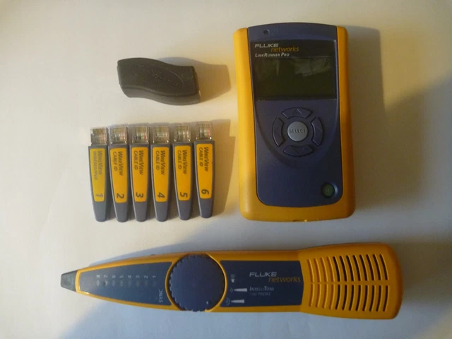 FLUKE LINKRUNNER PRO + WireviewMappers (1 to 6) + Intellitone 100 Probe ...