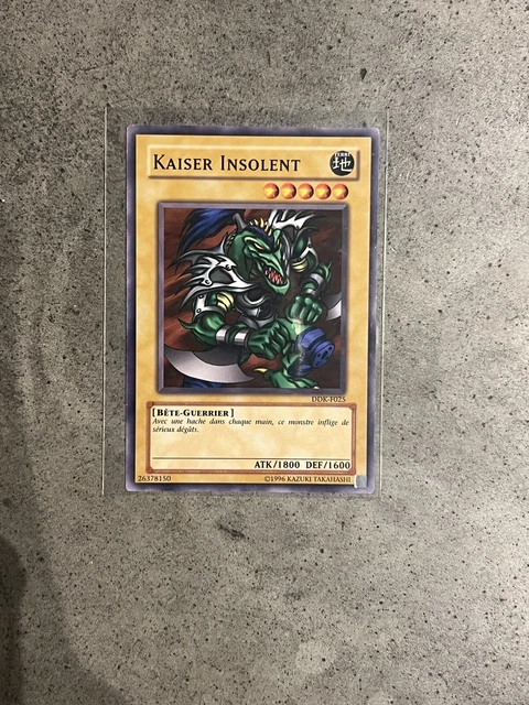 CARTE CARD YU-GI-OH Konami 1996 Edition Kaiser Insolent DDK-F025 Bon État Fr EUR 1,90 - PicClick FR