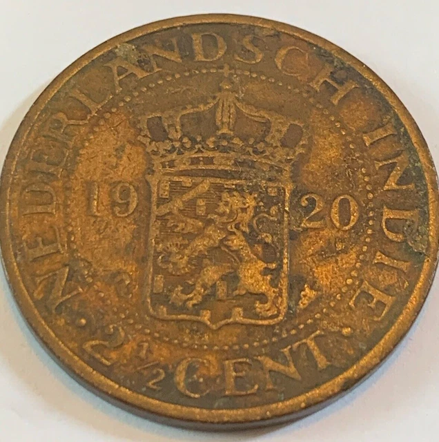 NETHERLAND EAST INDIES 1920 TWO and HALF CENT coin (Fine) £1.18 ...