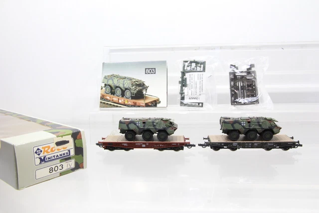 H0 ROCO MINITANKS 803 DB Schwerlastwagen mit Militärfahrzeug DC OVP N23 ...