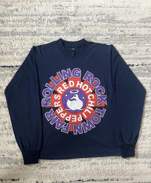 RARE VINTAGE RED Hot Chilipeppers at Rolling Rock Long Sleeve Shirt ...